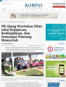 PK Ojong Wariskan Nilai-nilai Kejujuran, Kedisiplinan, dan Semangat ...